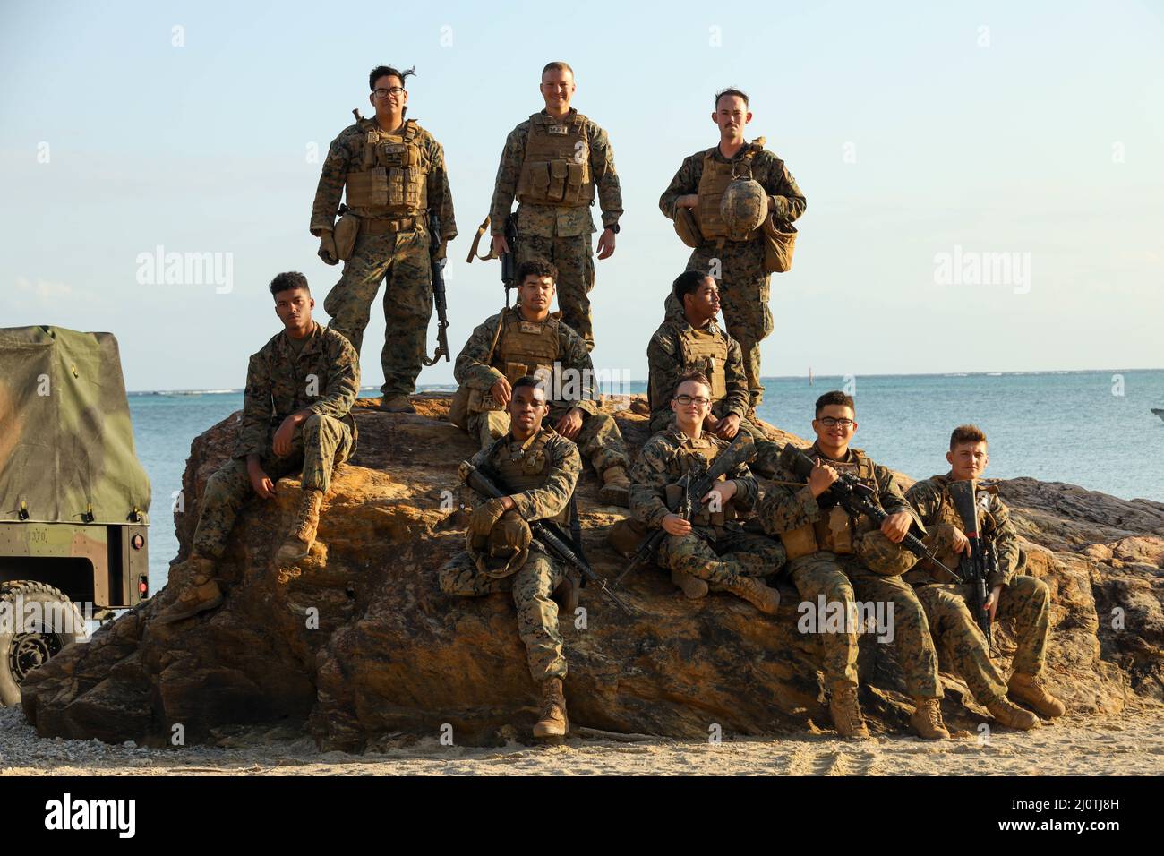 U.S. Marine combat engineers with Alpha Company, 3rd Landing Support ...