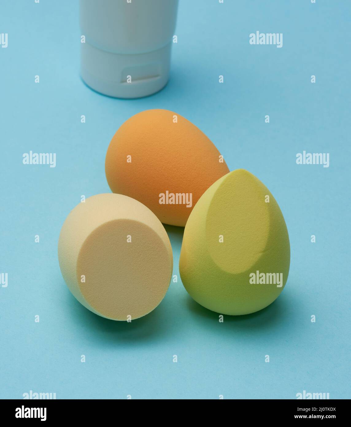 Oval new egg-shaped sponges for cosmetics and foundation Stock Photo ...