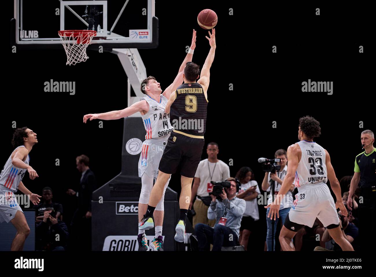 Léo WESTERMANN (9) of Monaco during the French championship, Betclic ...