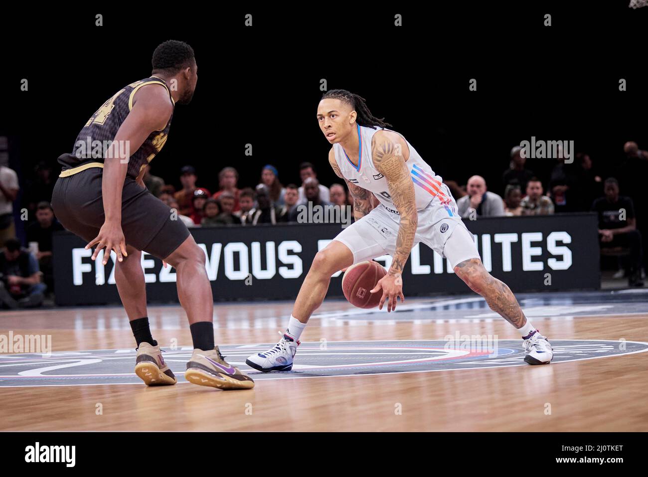 Kyle ALLMAN JR (0) of Paris Basketball during the French championship ...