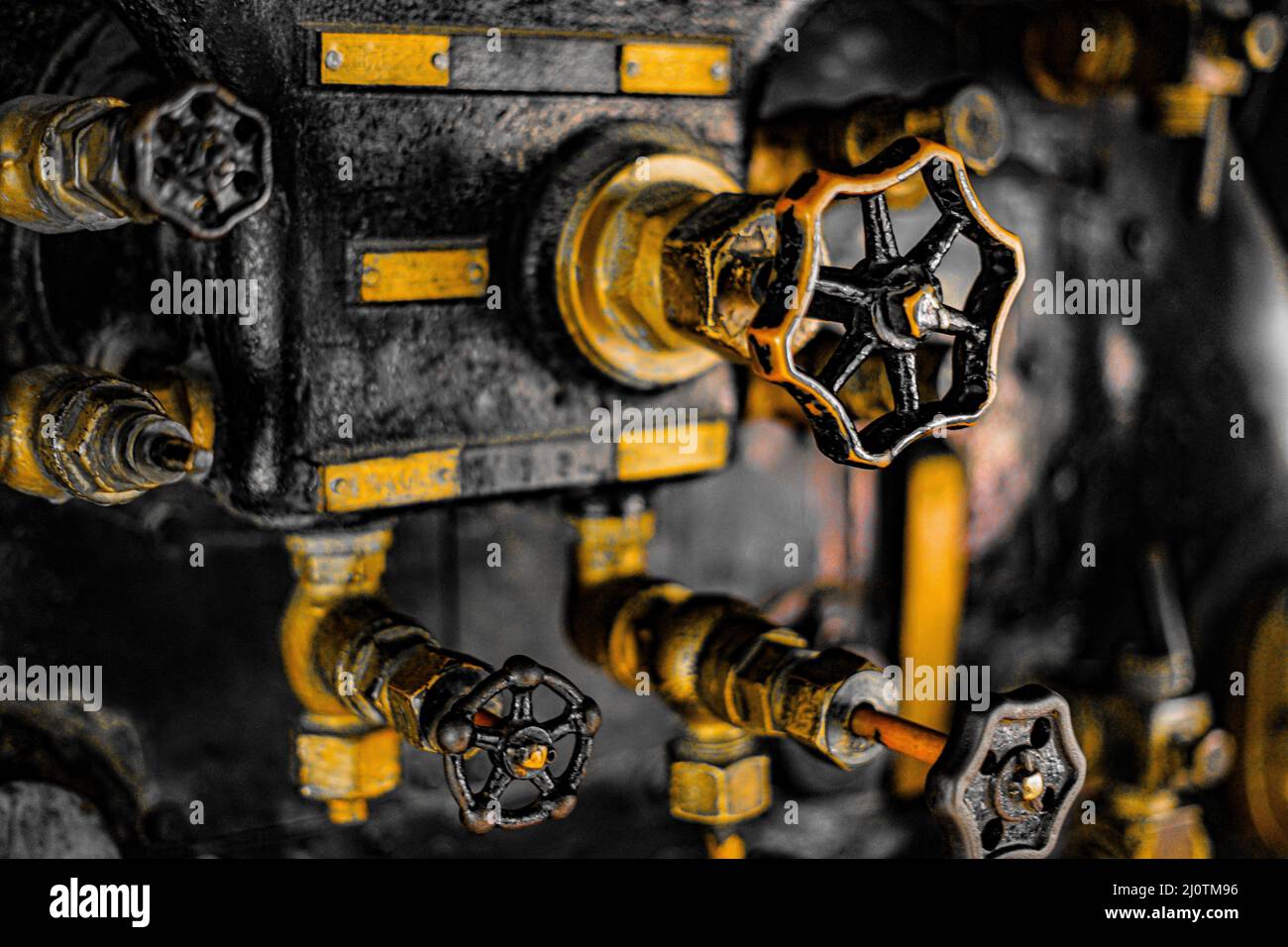 Steam locomotive of the machine room Stock Photo - Alamy