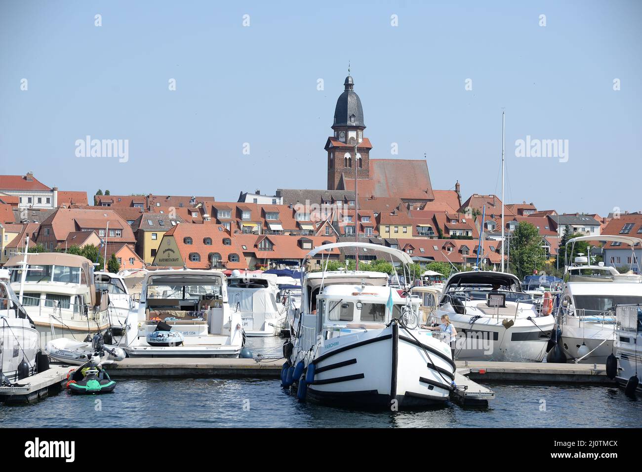 Port in Waren on the Mueritz Stock Photo - Alamy