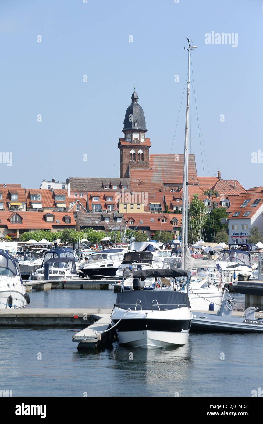 Port in Waren on the Mueritz Stock Photo - Alamy