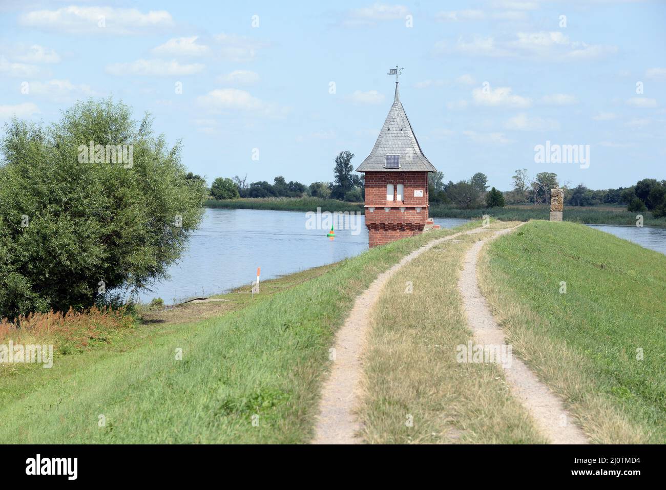 Water level tower in TangermÃ¼nde Stock Photo - Alamy