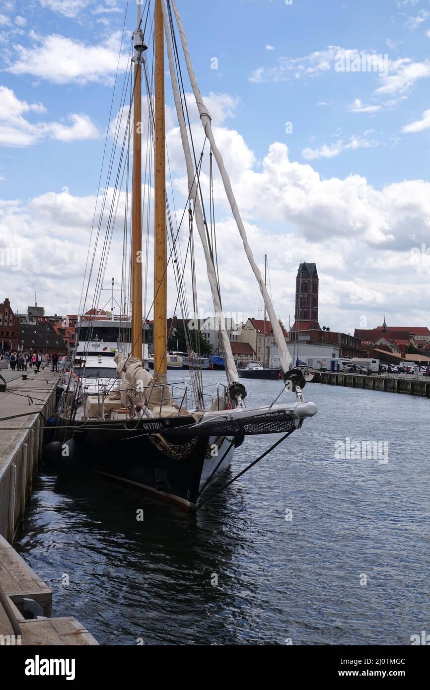 Old port in Wismar Stock Photo - Alamy