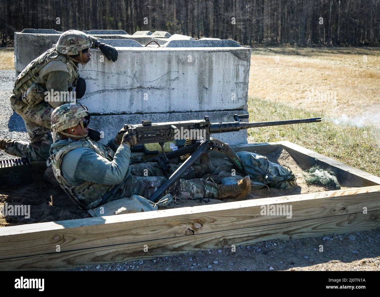 Spc. Vaquahn Barner and Pvt. Teddy Johnson test their proficiency on an ...