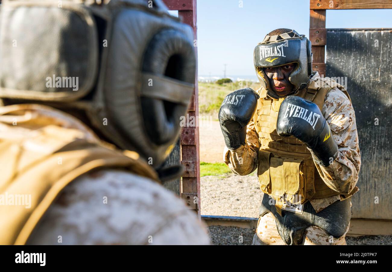 U.S. Marine Corps Recruit Osbert Liburd, a recruit with Fox Company ...