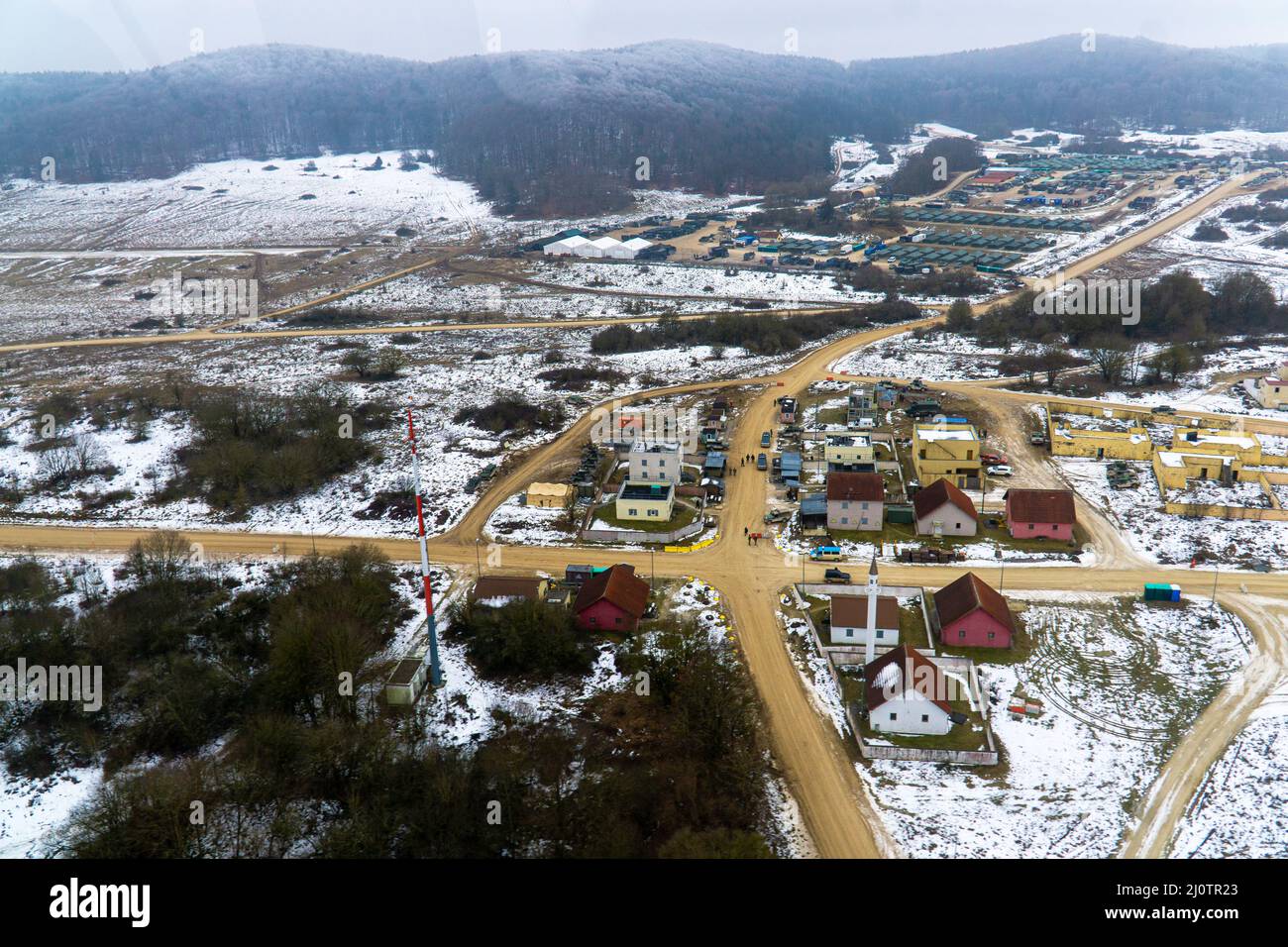 Arial photo of Military Operations on Urban Terrain (MOUT) site ...