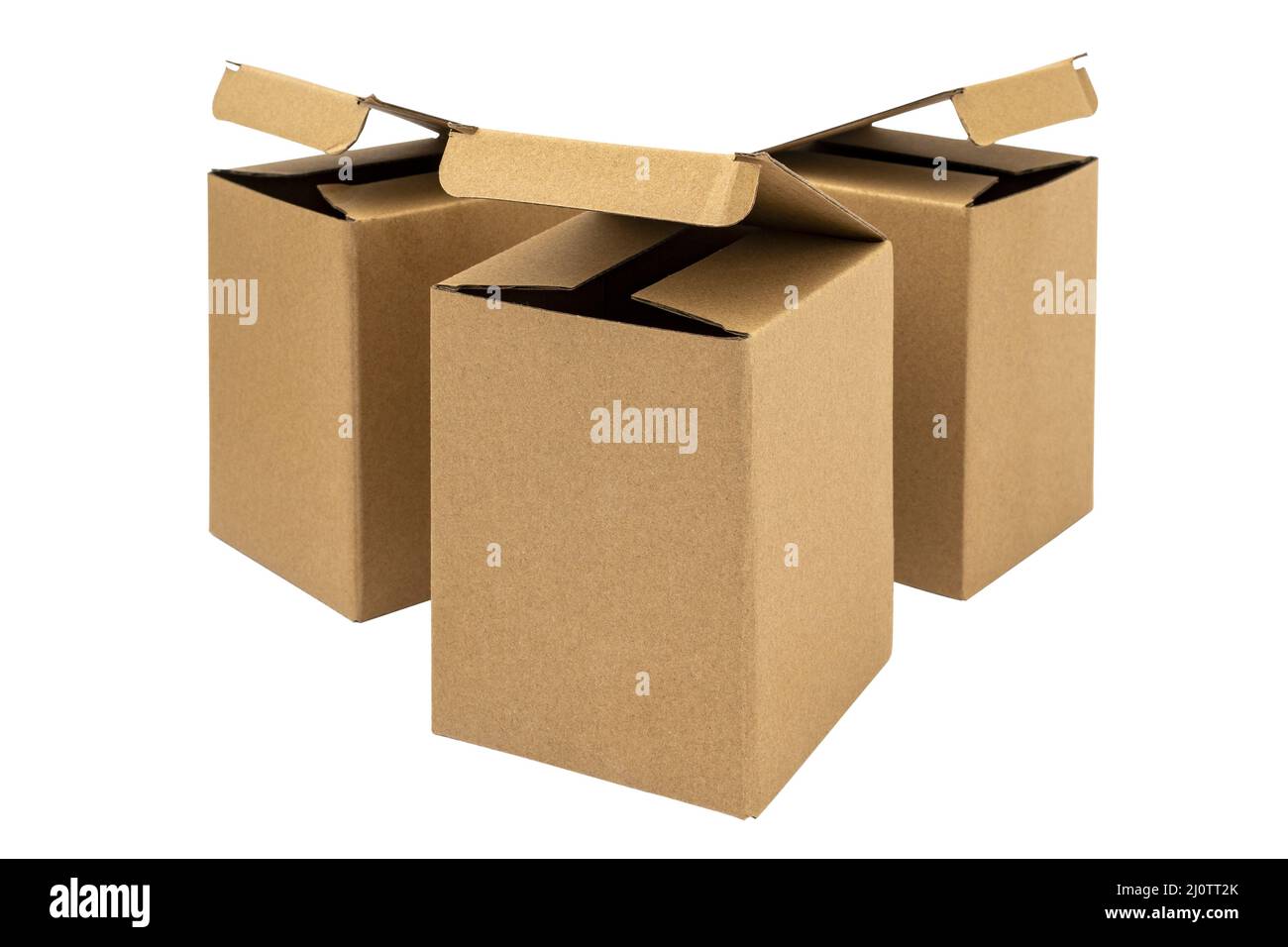 Open carton boxes isolated on white background Stock Photo - Alamy