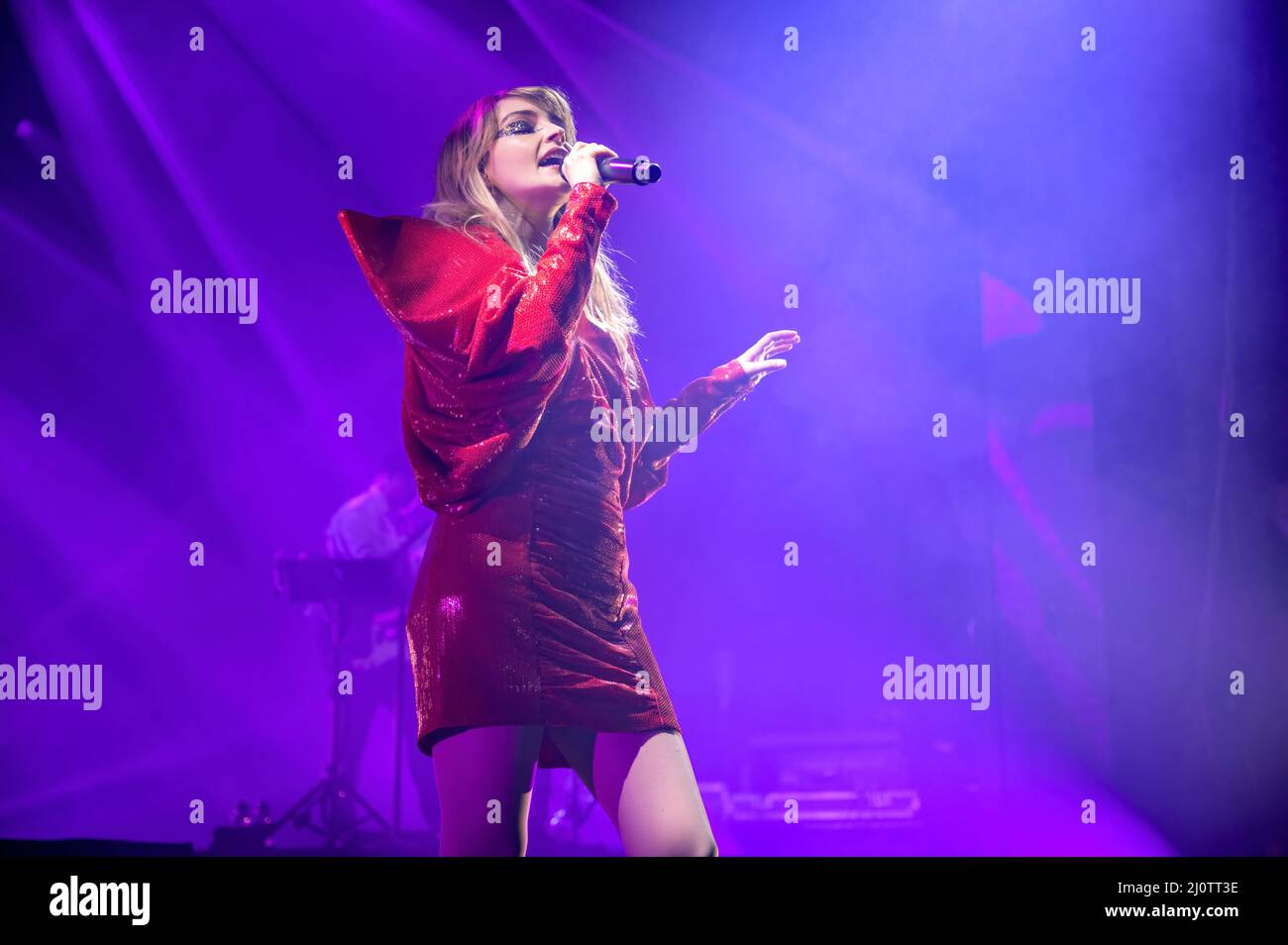 Manchester, UK. 19th March 2022. Lauren Mayberry, Iain Cook and Martin ...