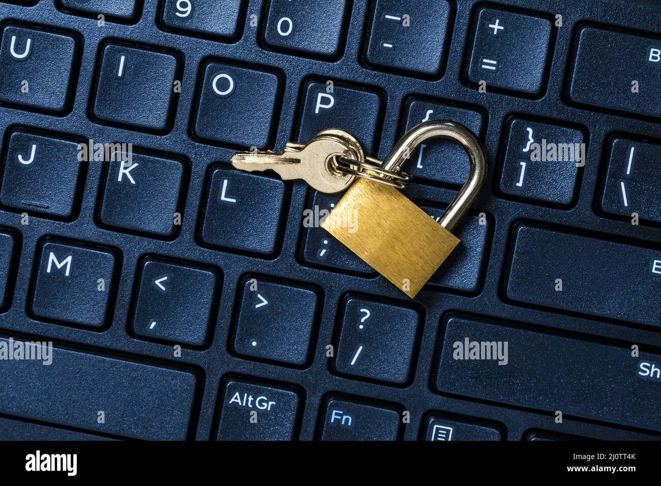 Security lock on computer keyboard Stock Photo - Alamy