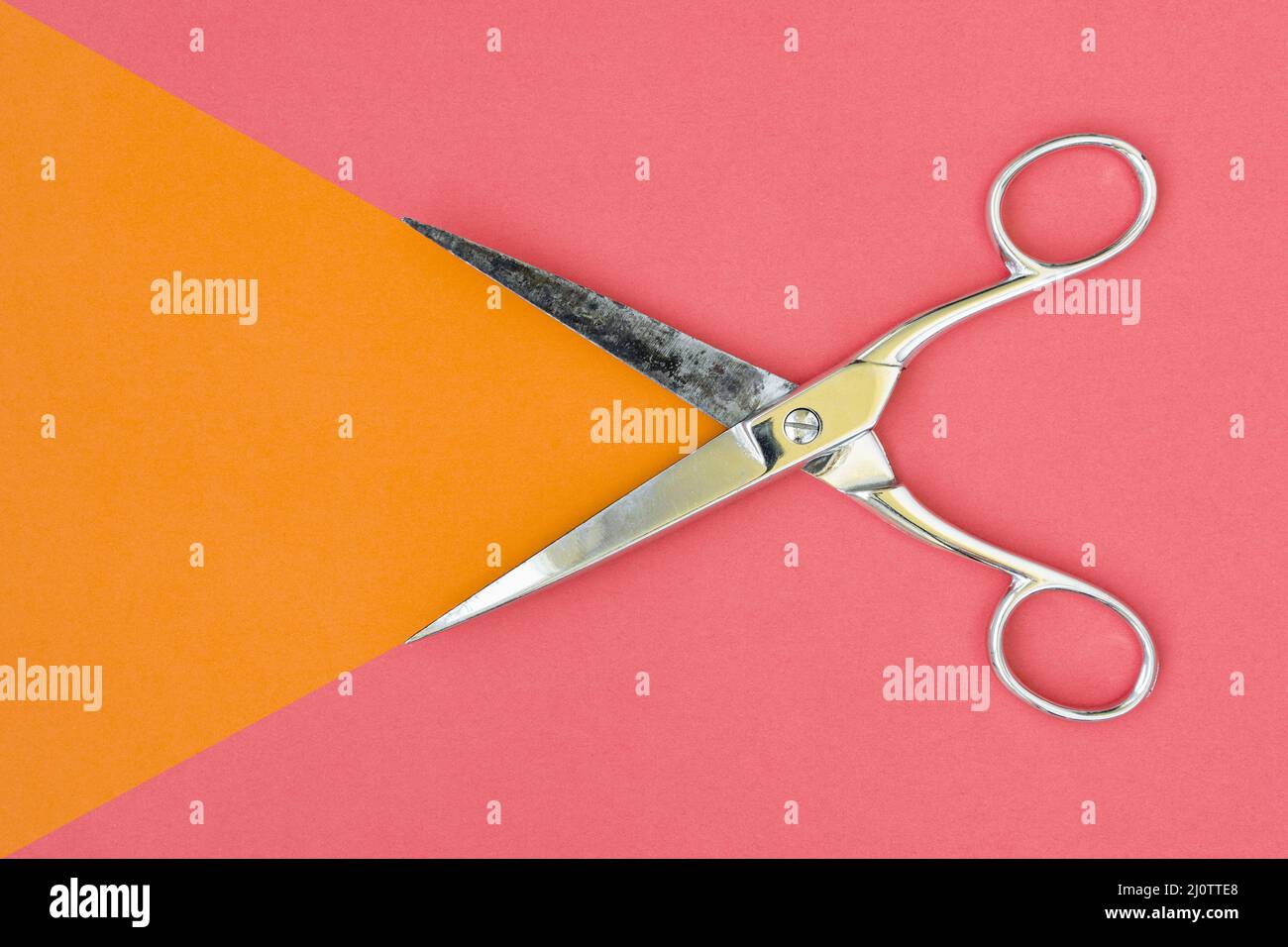 Colorful background with metal scissors Stock Photo - Alamy
