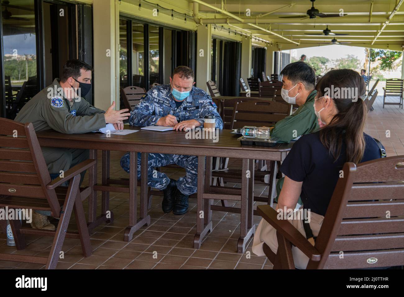 U.S. Air Force Col. Taylor Ferrell, left, 18th Operations Group ...