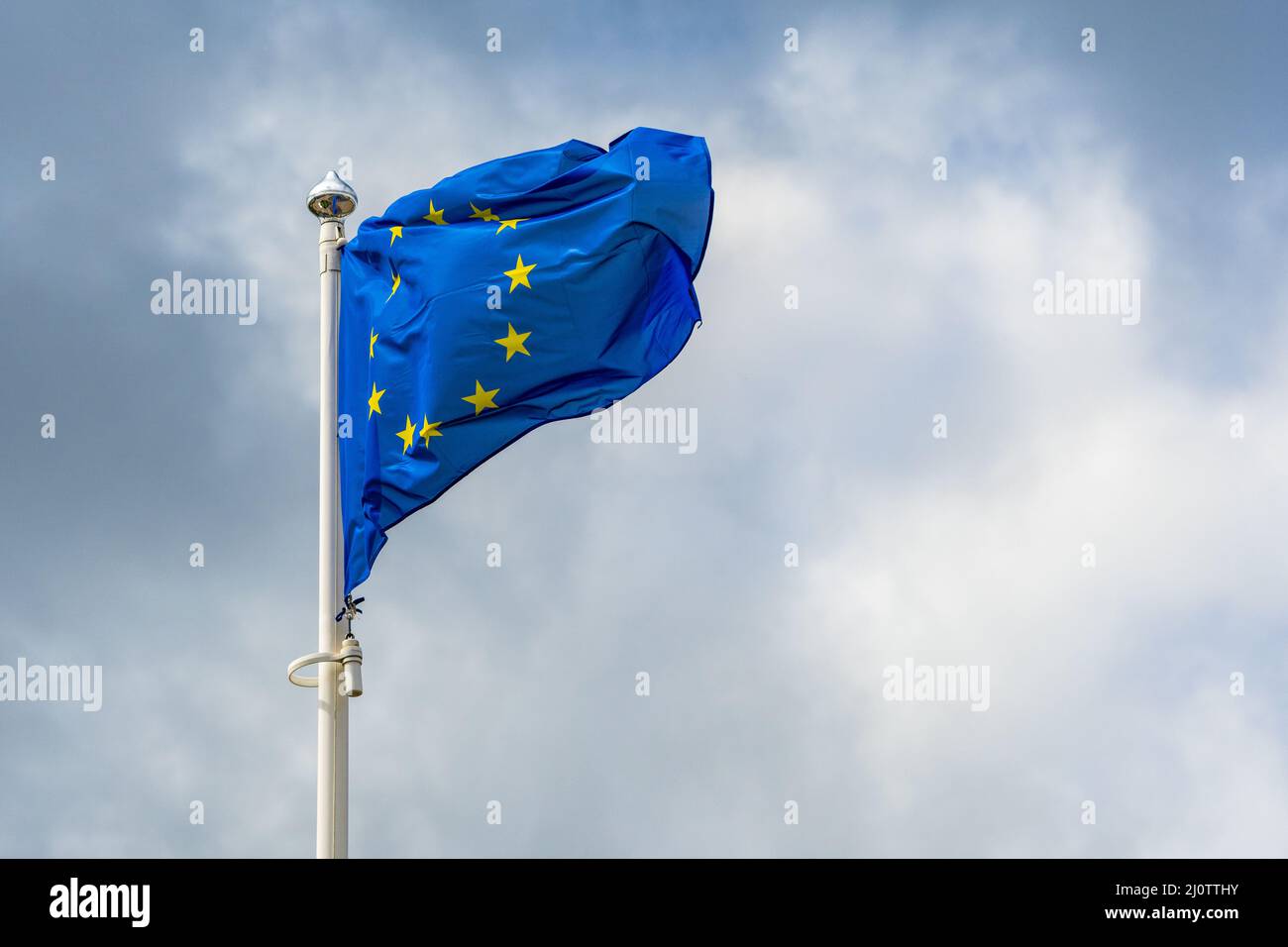 Blue flag of european union Stock Photo - Alamy