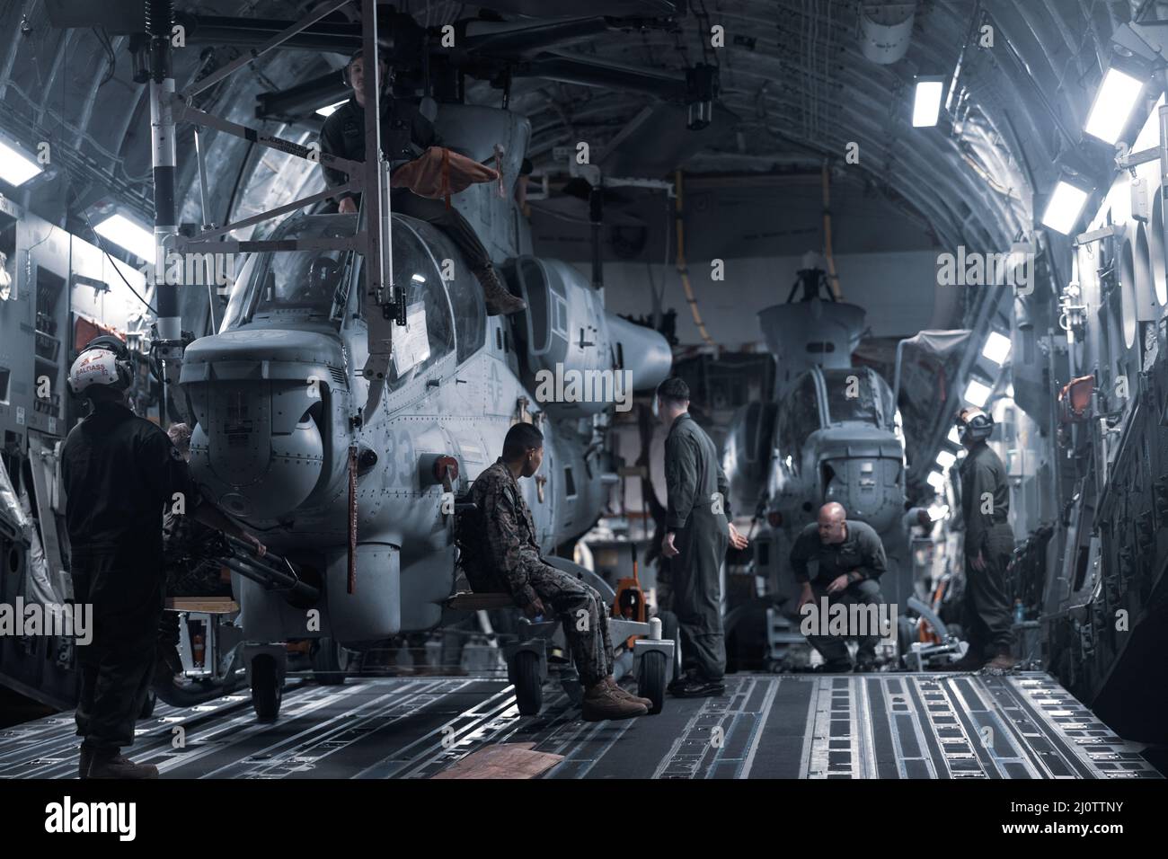 Two U.S. Marine Corps AH-1Z Viper helicopters assigned to Marine Light ...