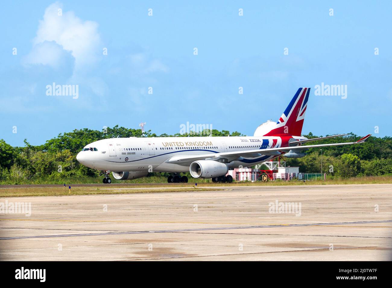The royal RAF VIP Voyager at Philip S. W Goldson International Airport ...