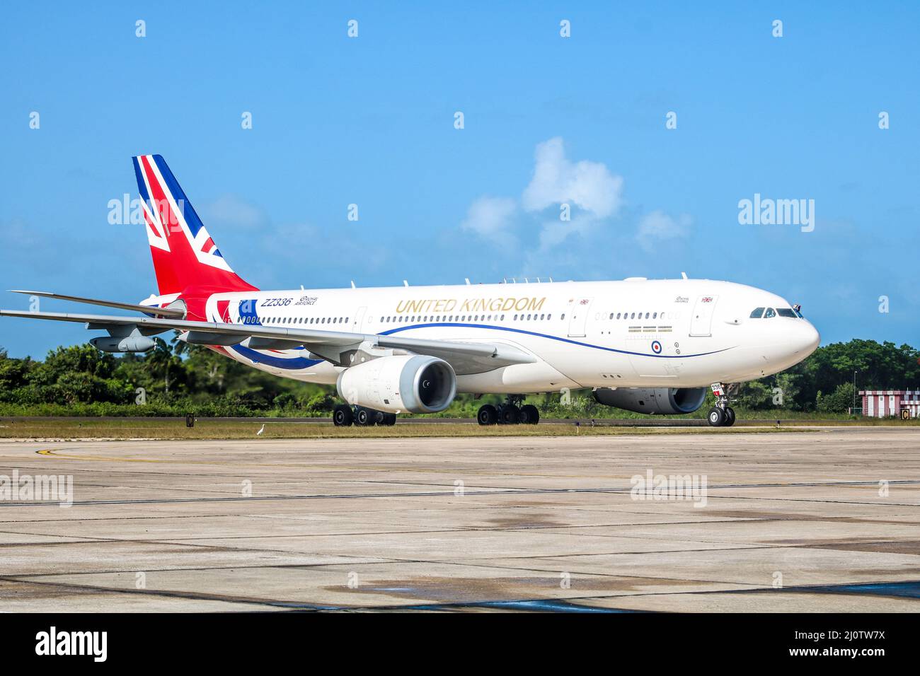 The royal RAF VIP Voyager at Philip S. W Goldson International Airport ...