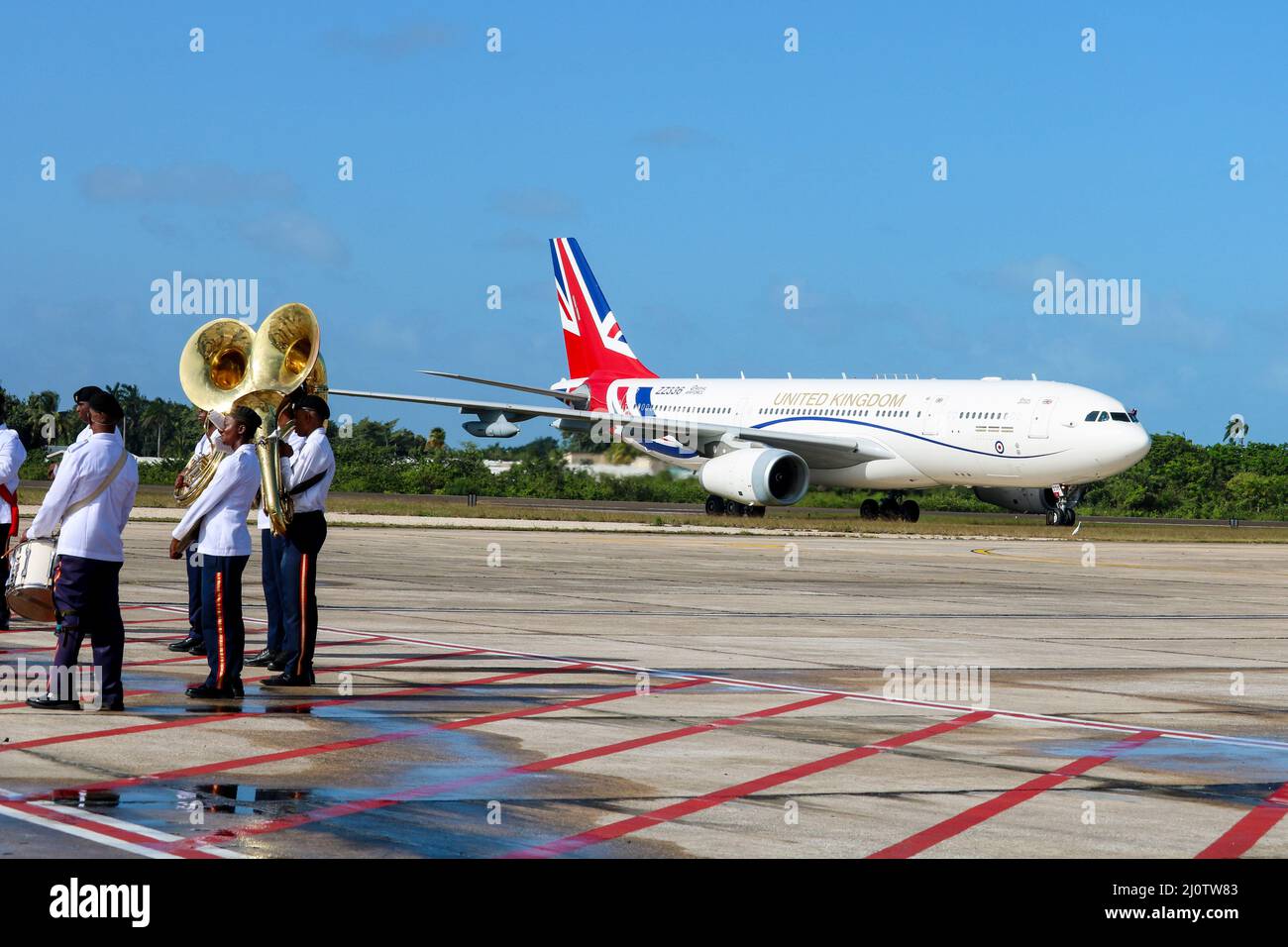 The royal RAF VIP Voyager at Philip S. W Goldson International Airport ...