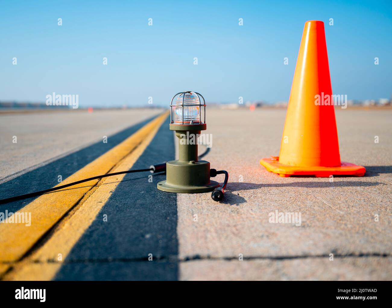 An approach light awaits electric hookup as part of an alternate ...