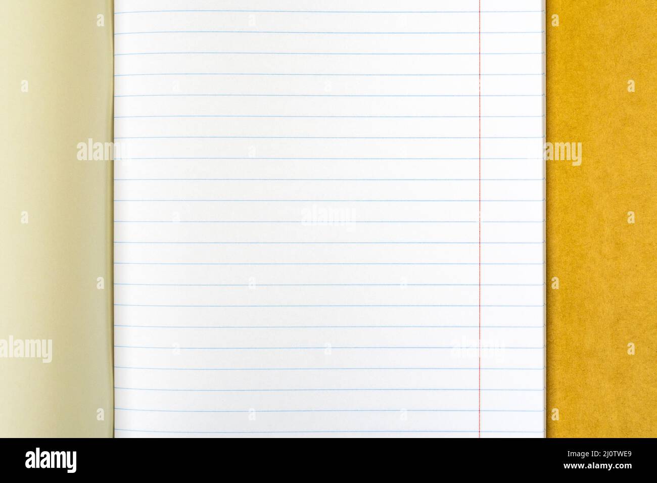 Open empty notebook with lined pages Stock Photo - Alamy
