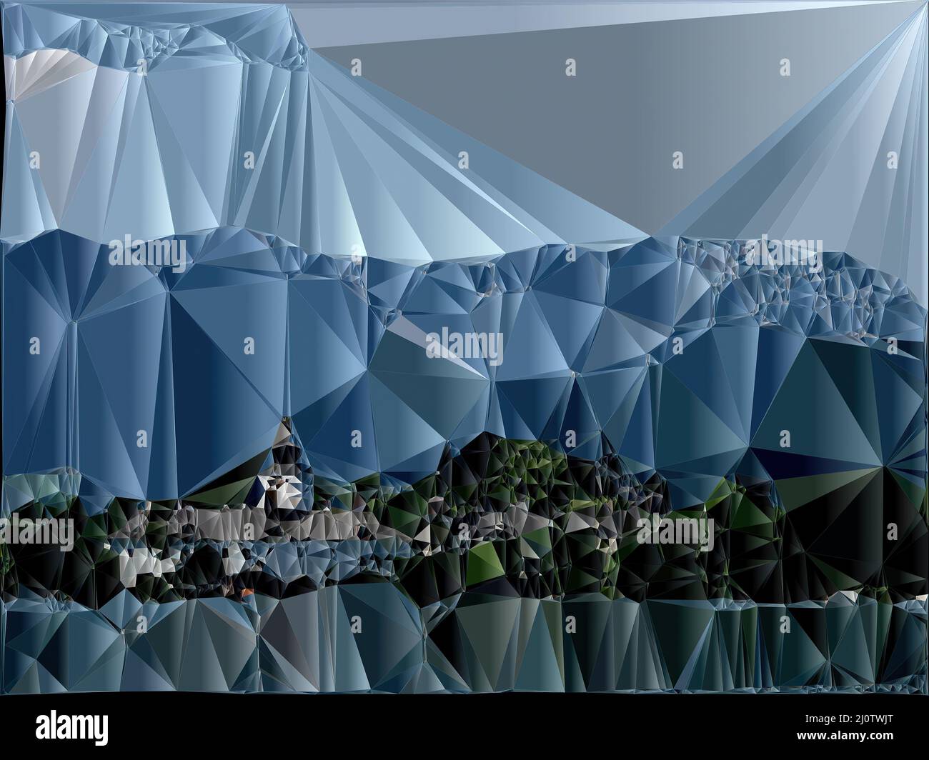 Artwork of abstract composition made with geometrical shapes and ...