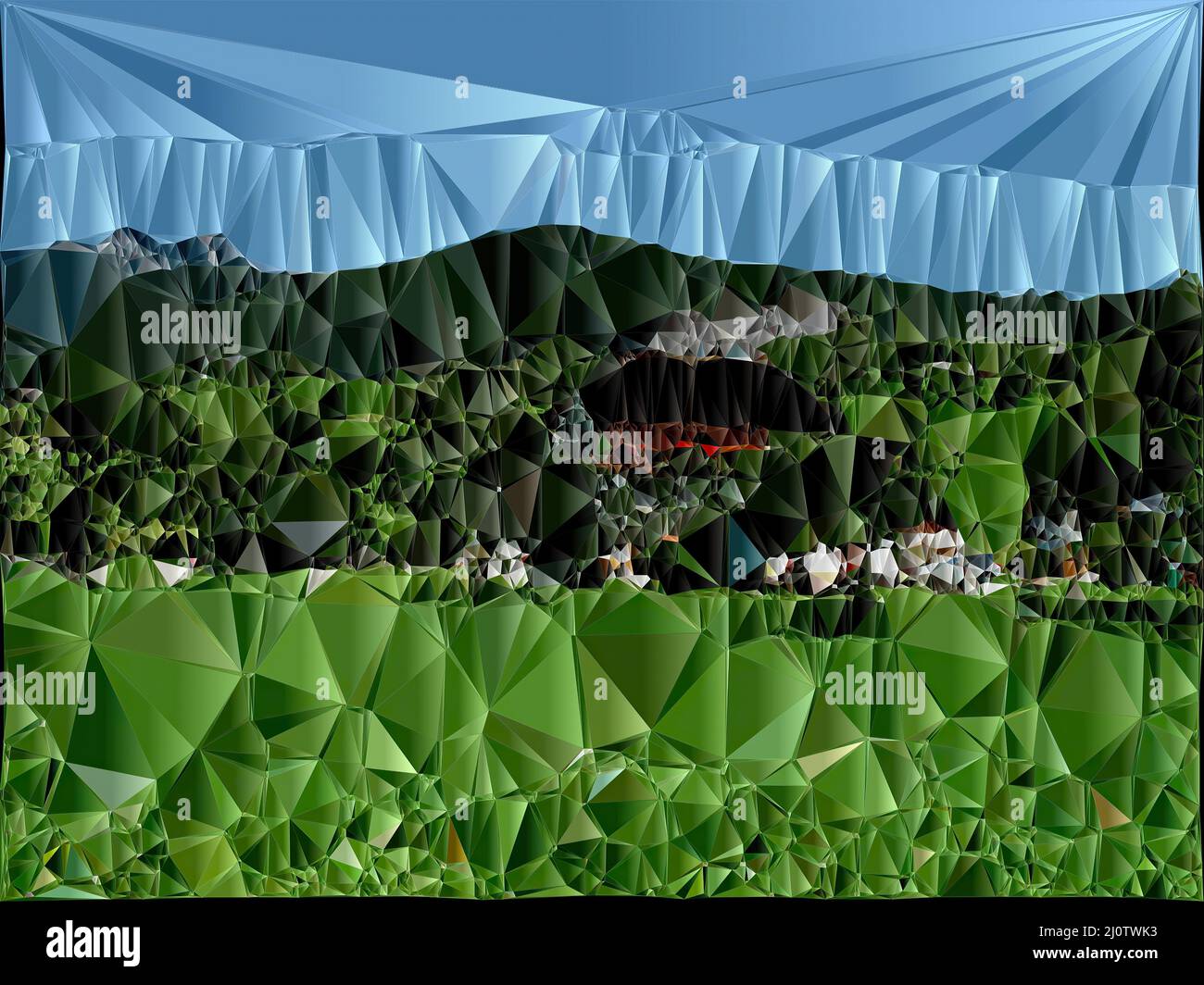 Artwork of abstract composition made with geometrical shapes and ...