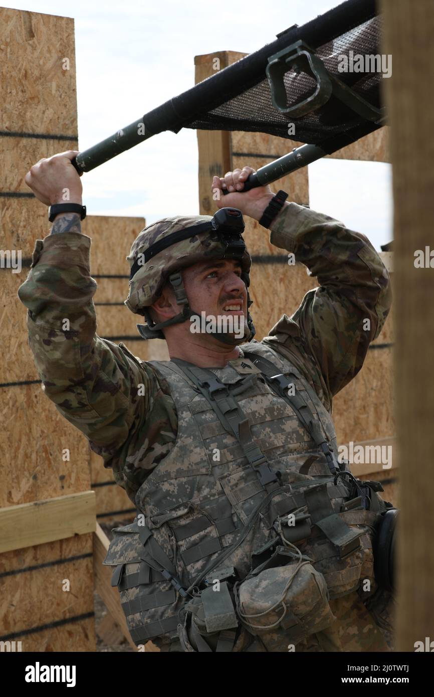 U.S. Army Sgt. Ethan Hart assigned to New York National Guard picks up ...