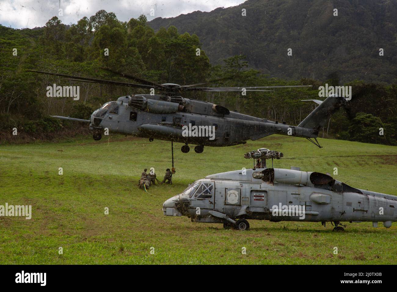 A U.S. Marine CH-53E Super Stallion helicopter assigned to Marine Heavy ...