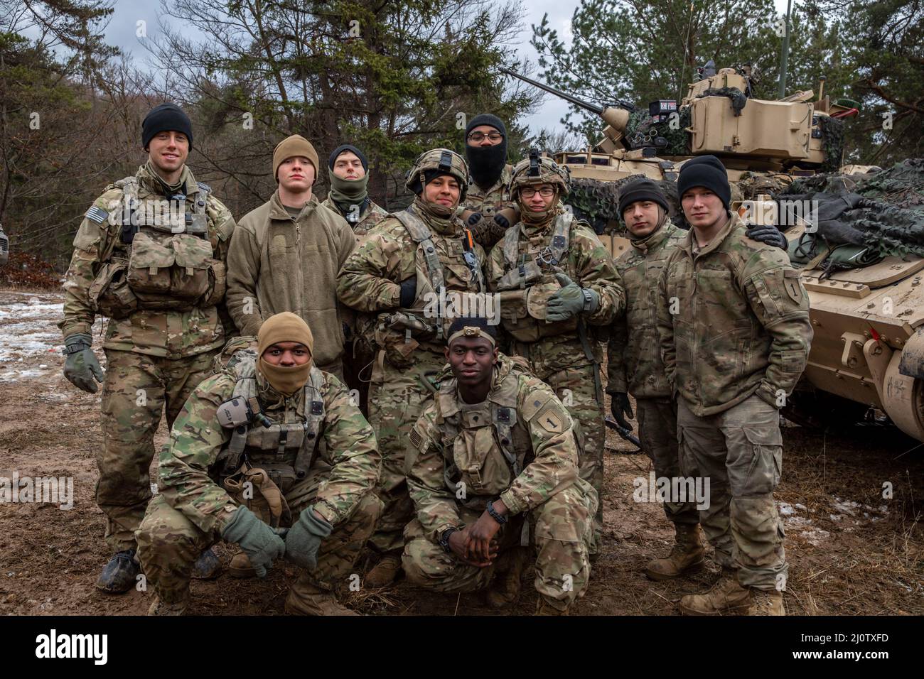 U.S. Soldiers assigned to 3rd Battalion, 66th Armored Regiment, pose ...