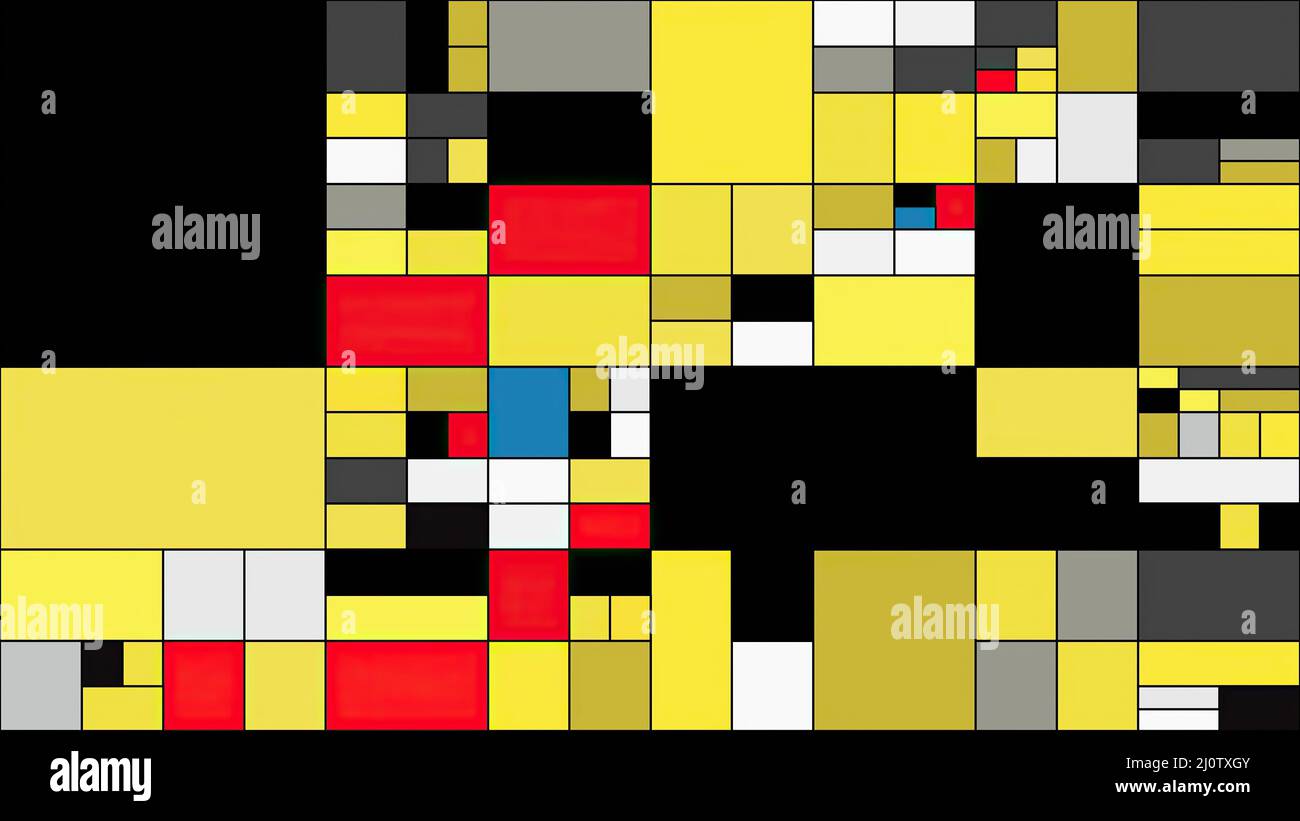 Colorful rectangles mondrian style art illustration Stock Photo - Alamy