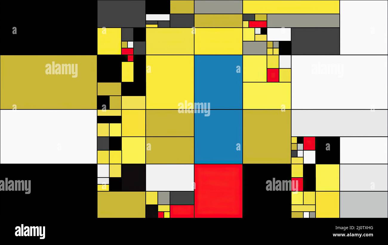 Colorful rectangles mondrian style art illustration Stock Photo - Alamy