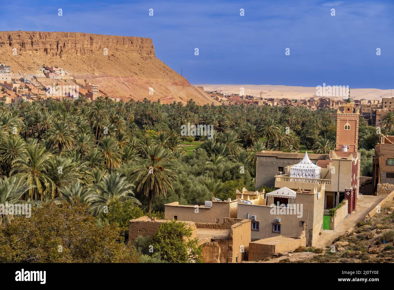 Beautiful Cliffs and Blue Skies Near Errachidia, Morocco, Africa Stock ...