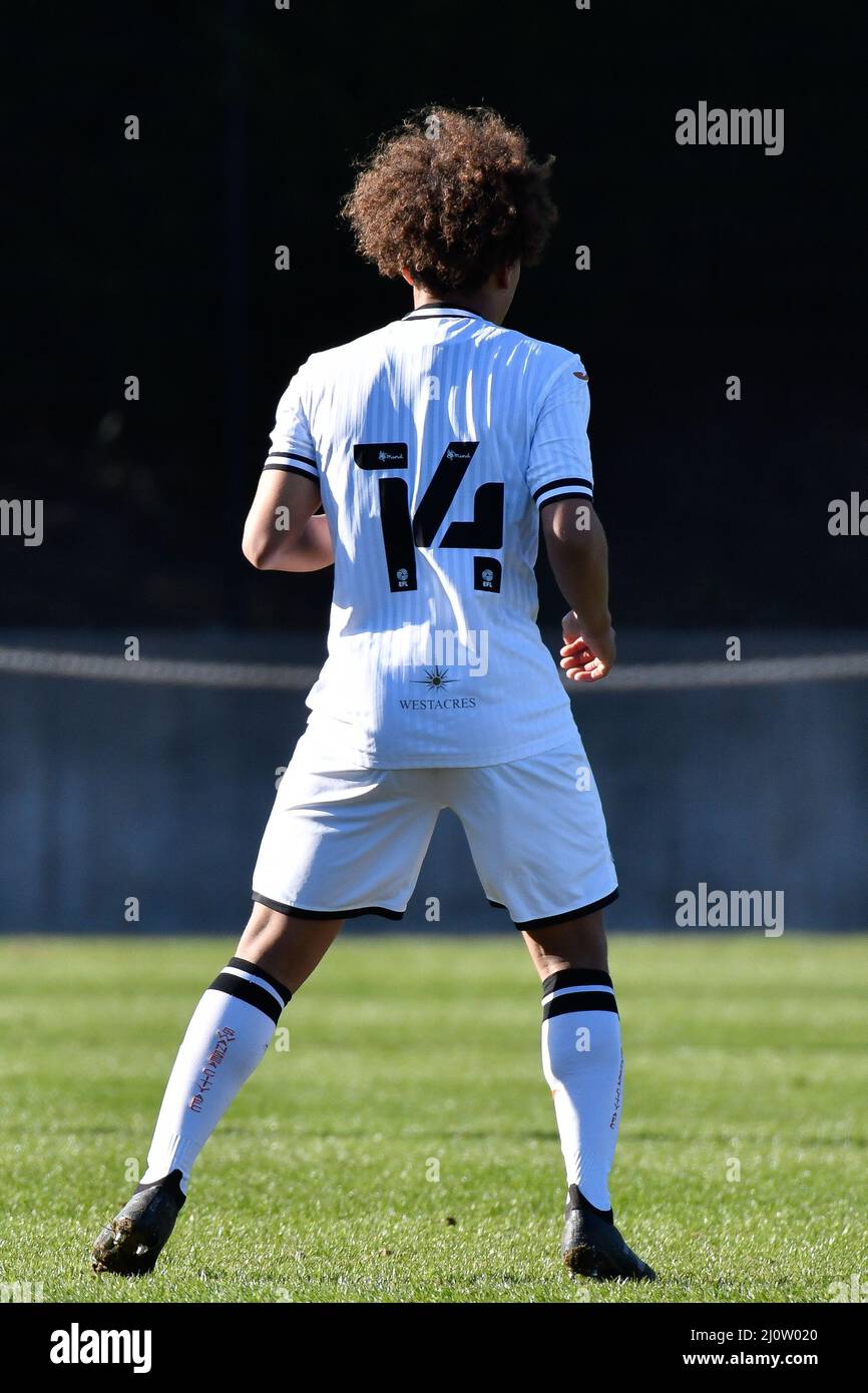 Swansea, Wales. 19 March, 2022. Zane Myers of Swansea City Under 18s ...