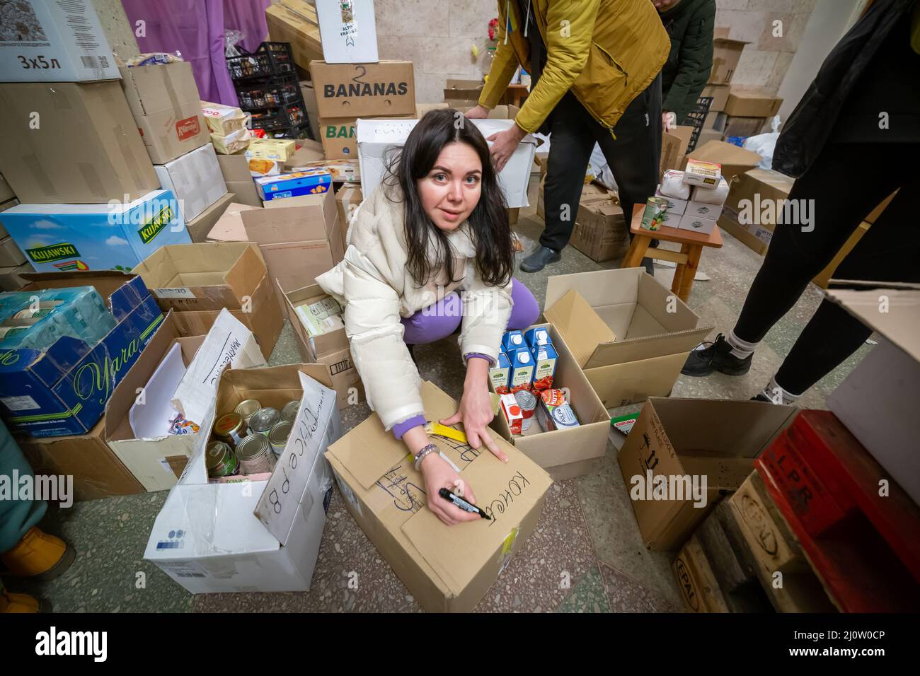 The largest humanitarian distribution center in the city of Dnipro in ...