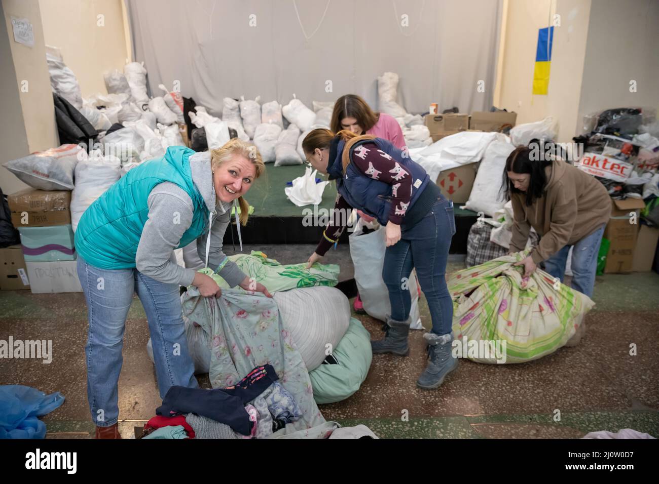The largest humanitarian distribution center in the city of Dnipro in ...