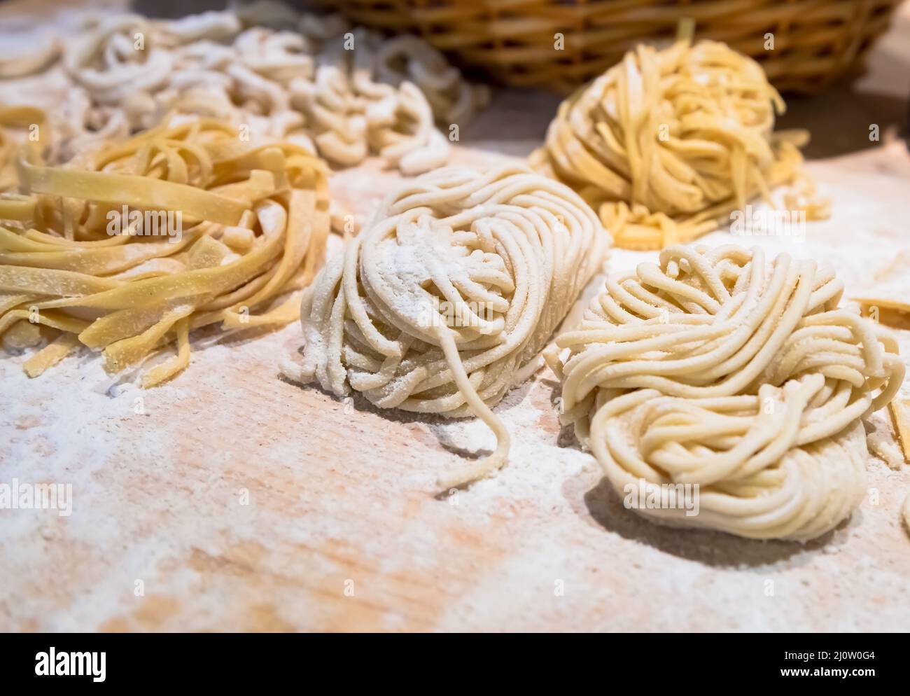 Traditional Italian cuisine. Preparation of Bucatini pasta in Rome ...