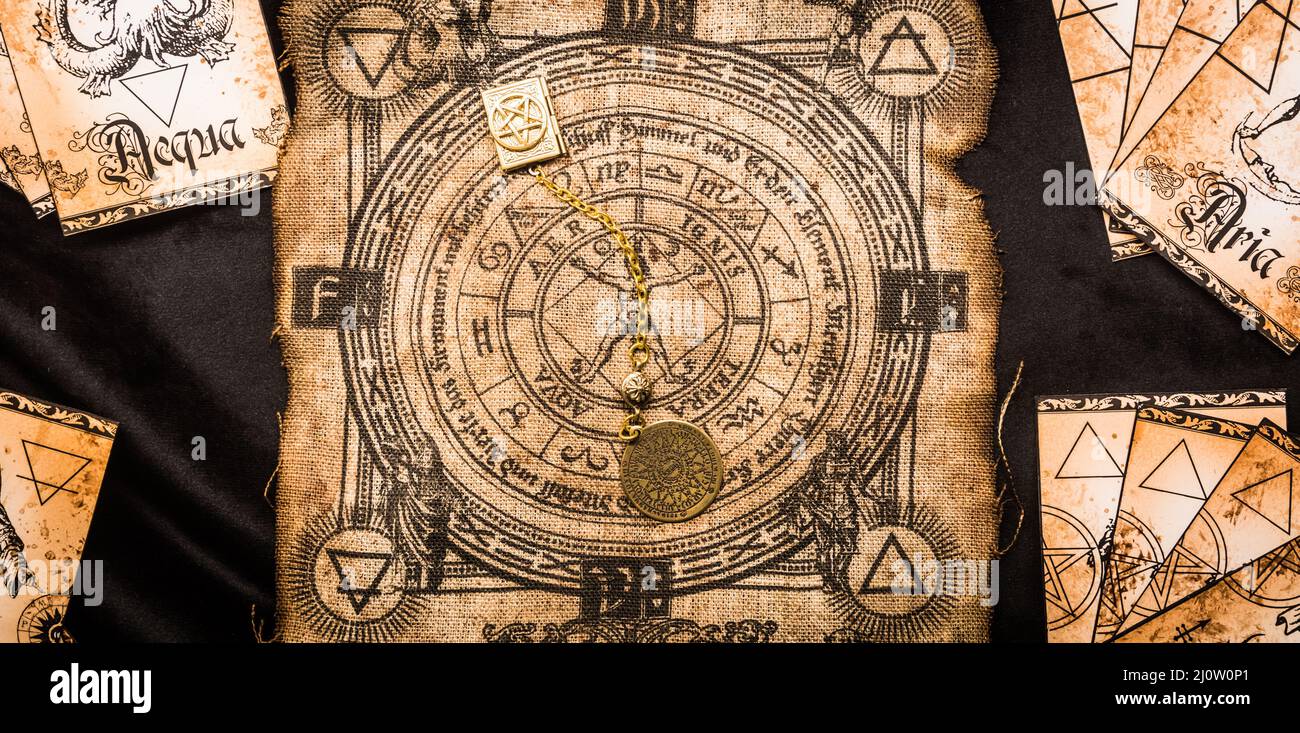 Ancient esoteric witchcraft background. Occultims and paganism old ...