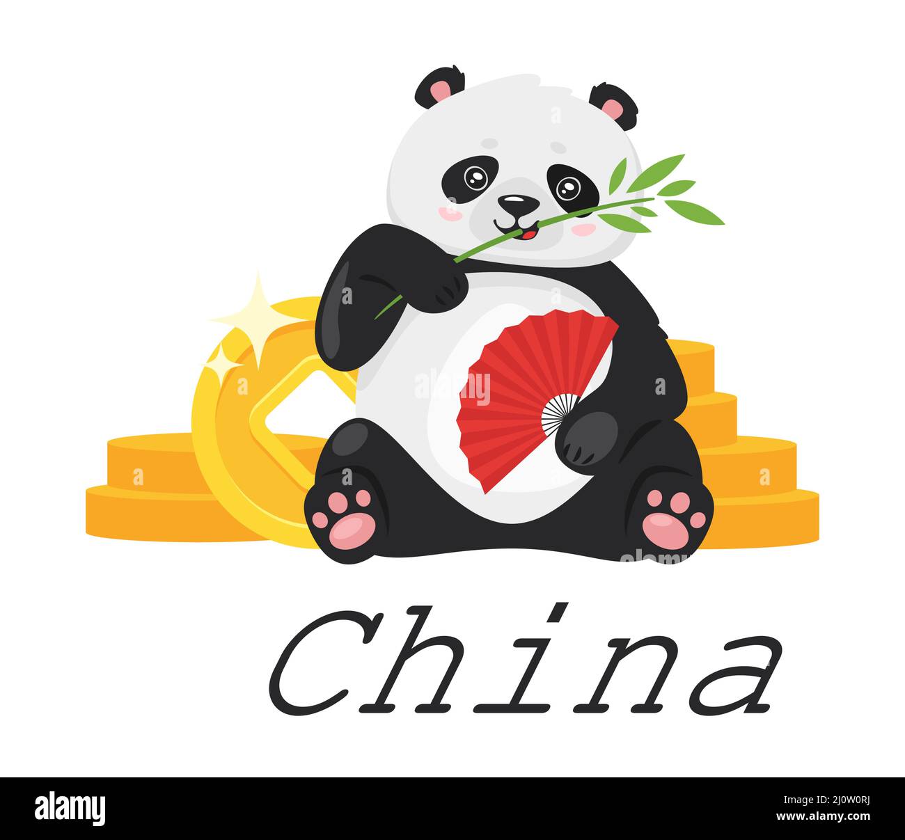 Red china fan happy Stock Vector Images - Alamy