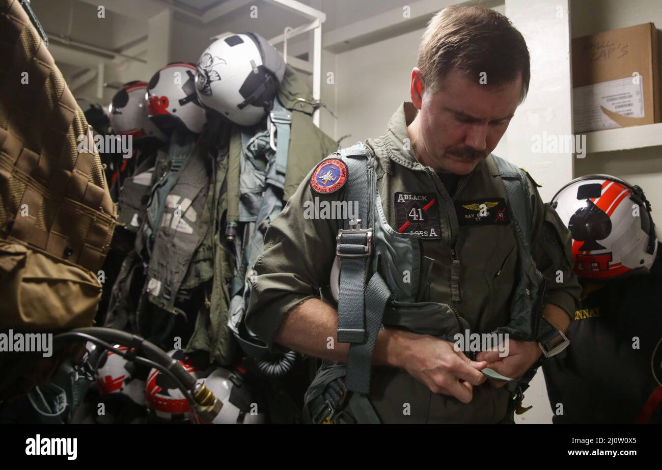 SOUTH CHINA SEA (Jan. 29, 2022) Cmdr. Ray Burr, commanding officer of ...