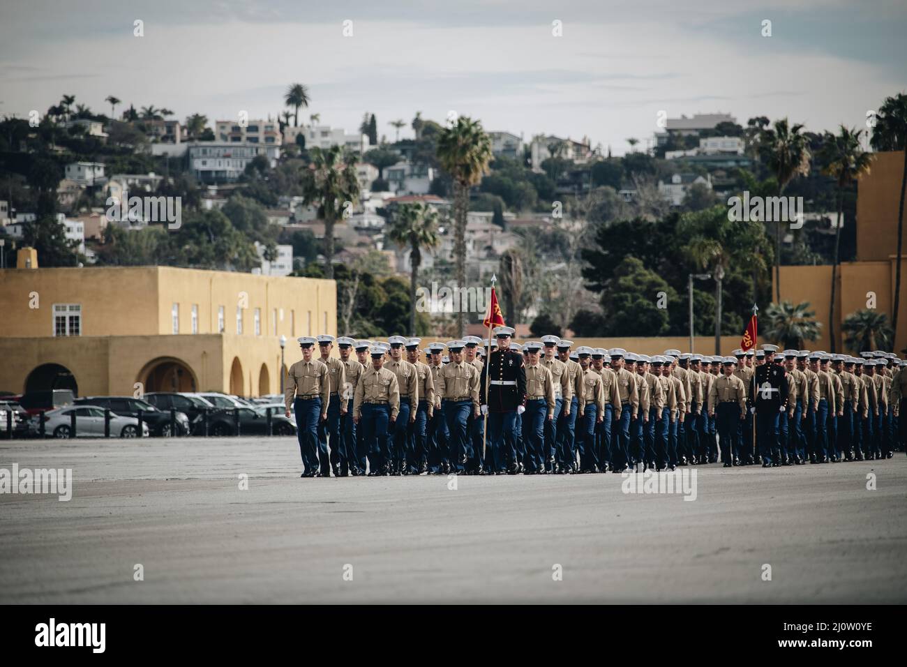 U.S. Marines with Kilo Company, 3rd Recruit Training Battalion ...