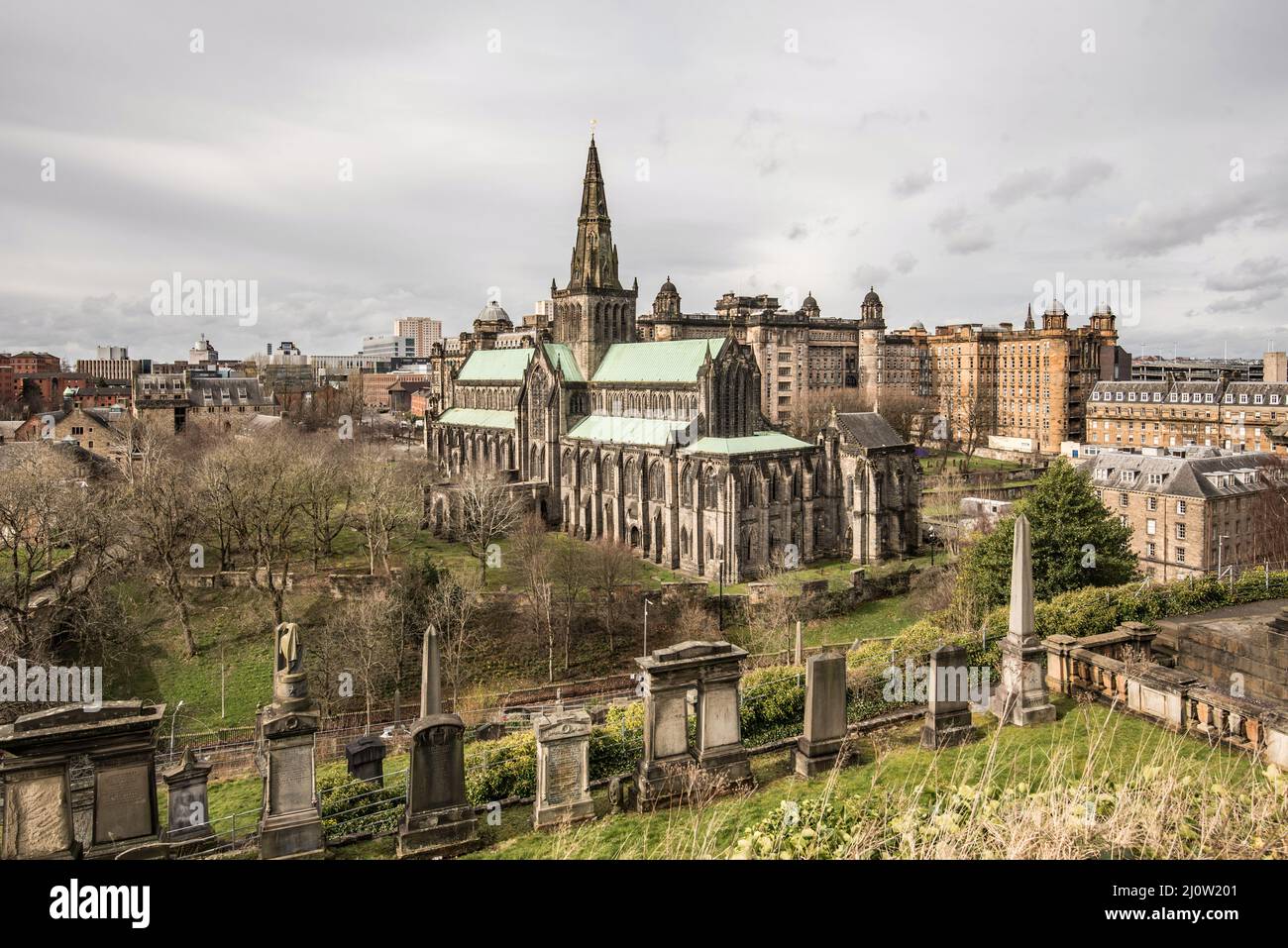 Glasgow Cathedral a medieval Gothic architecture building in Castle St ...