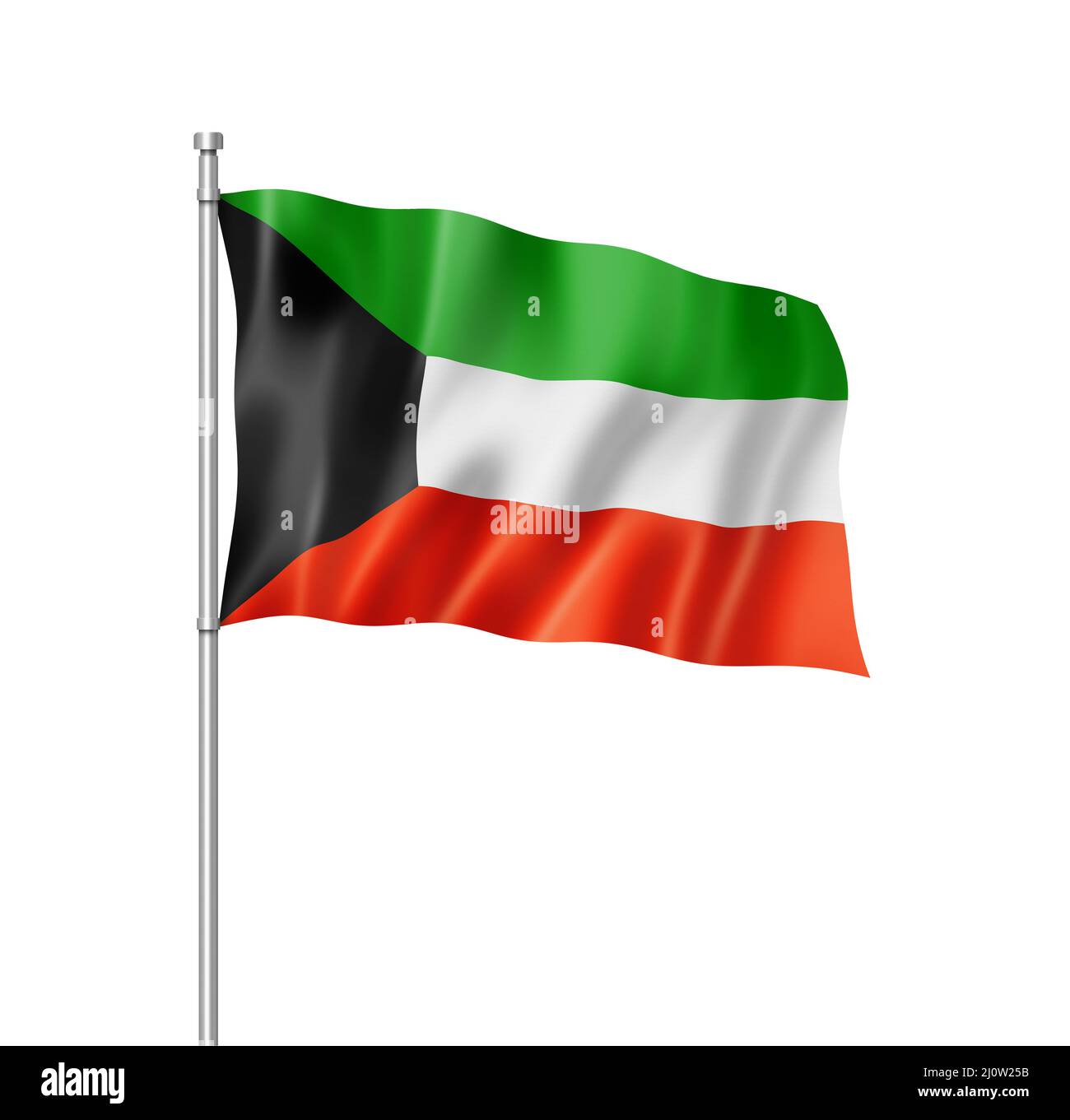 Kuwaiti flag isolated on white Stock Photo - Alamy