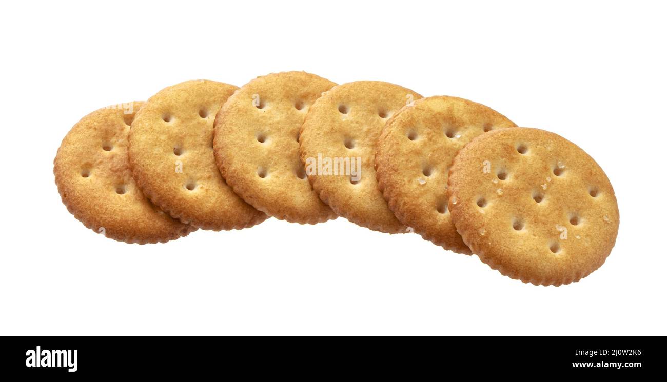 Round cracker isolated on white background Stock Photo - Alamy