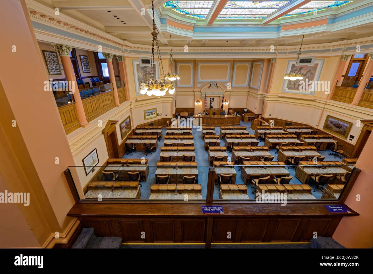 The chamber of the House of Representatives from the visitor gallery in ...