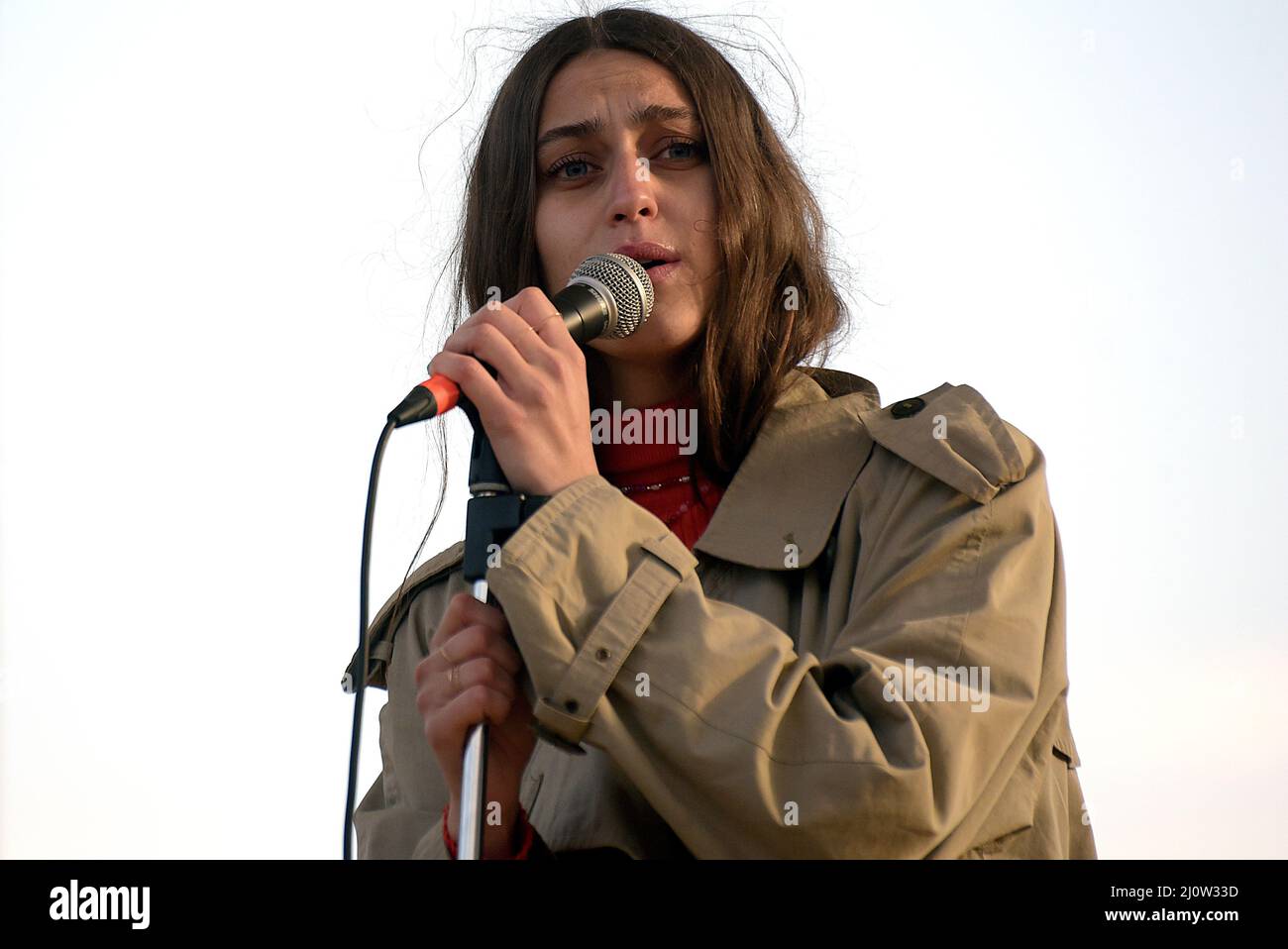 Rome, Italy. 20th Mar, 2022. Singer Gaia performs on stage during the ...