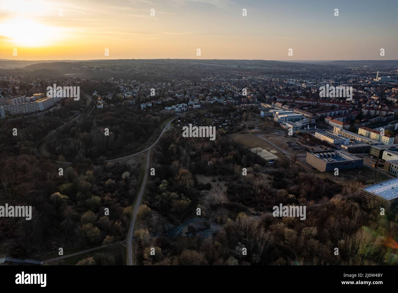 Beautiful aerial sunset drone view hi-res stock photography and images ...
