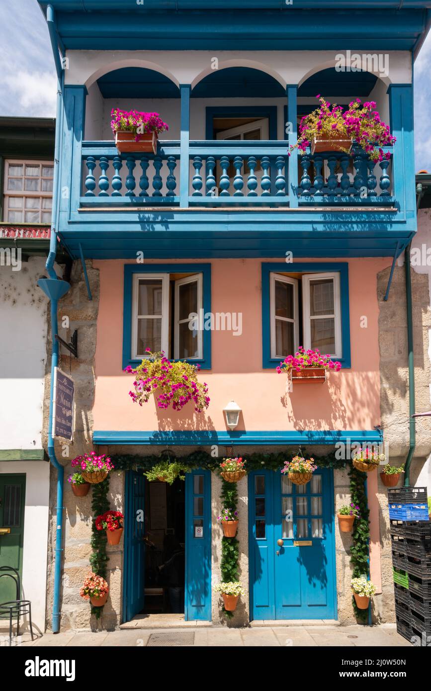 Colorful historic bakery building in Chaves, Portugal Stock Photo - Alamy