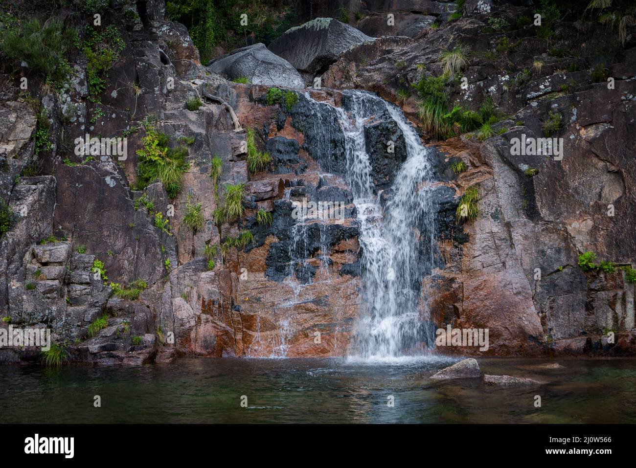 Tahiti waterfall in Geres National Park, in Portugal Stock Photo - Alamy