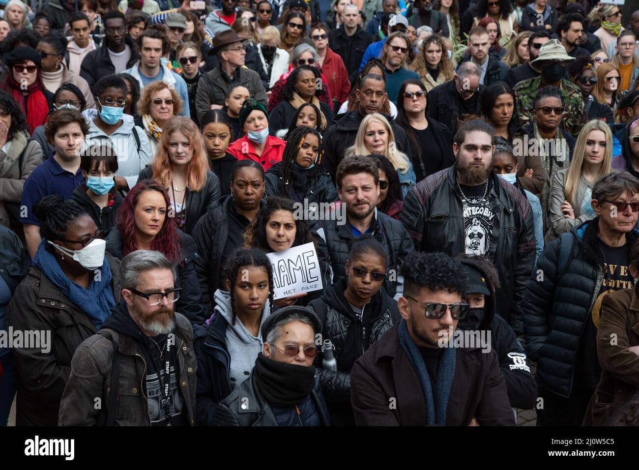 London, UK. 20th Mar, 2022. Supporters of Child Q seen outside Hackney ...