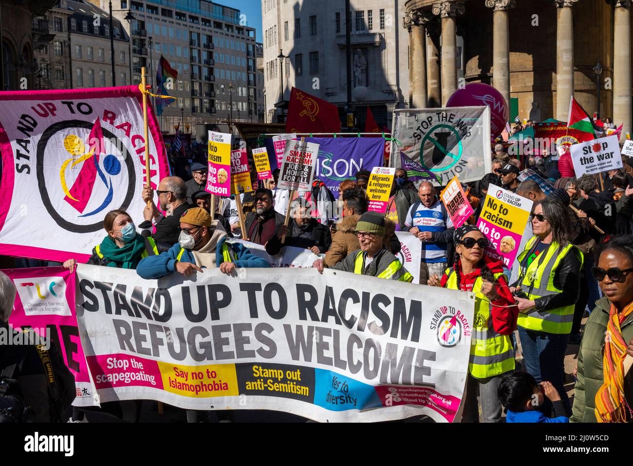 Protest taking place in London on UN Anti Racism Day. Stand up to ...